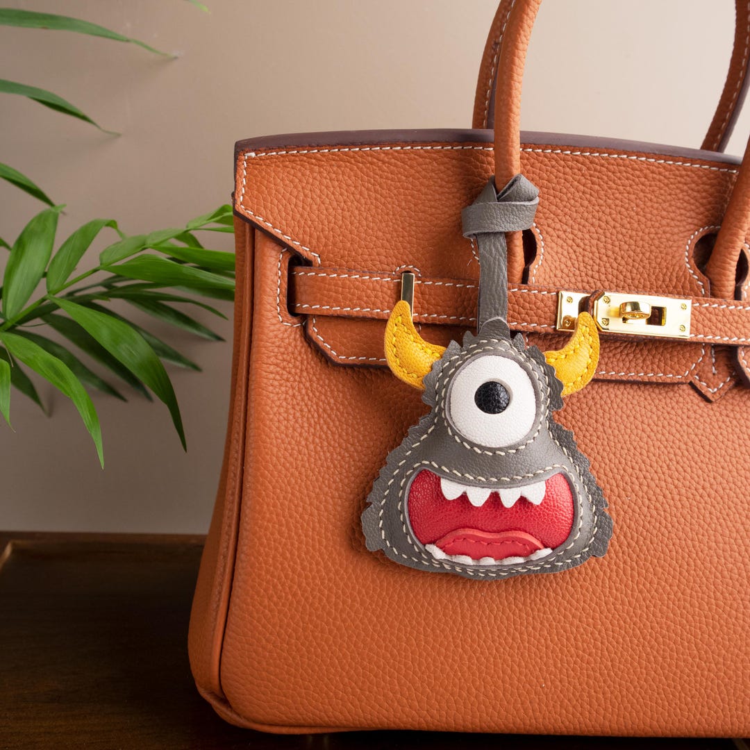 Handmade Leather Monster Charm,leather Bag Charm,handbag and Purse ...