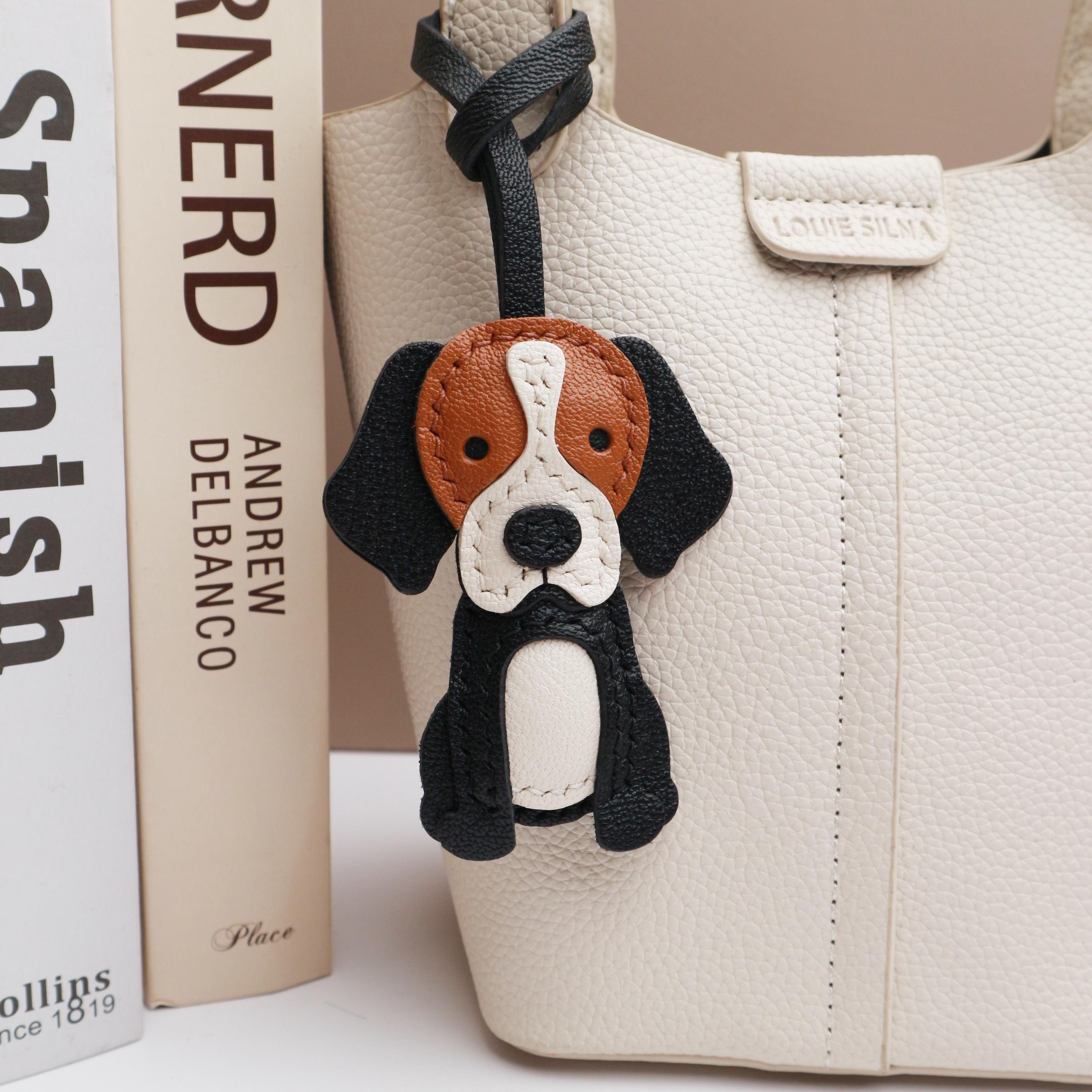 Handmade Leather Dog Bag Charm,leather Bag Charm,cute Dog Keychain ...