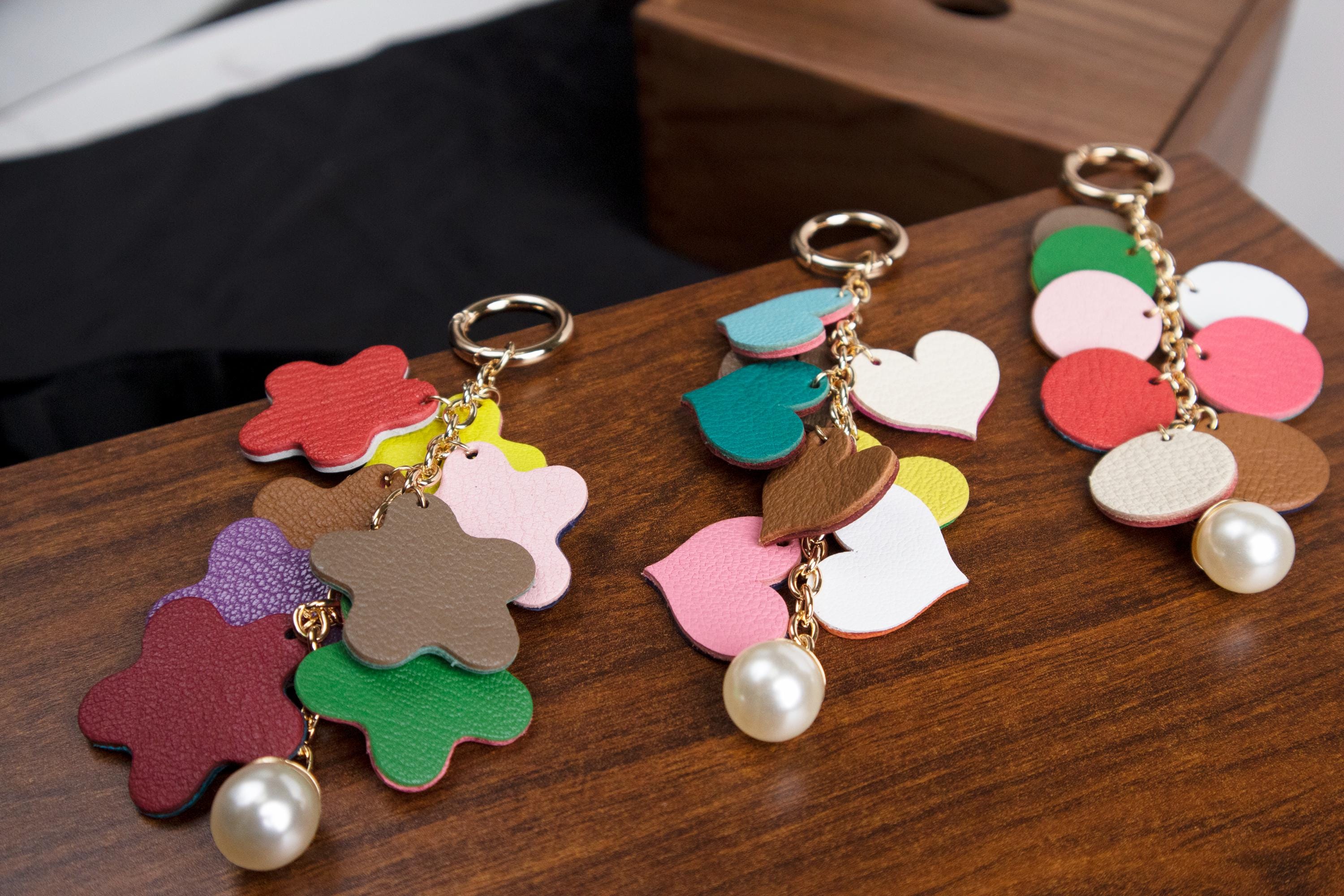 Color Tasse Leather Charm, Handmade Leather Bag Charm, Leather Handbag ...