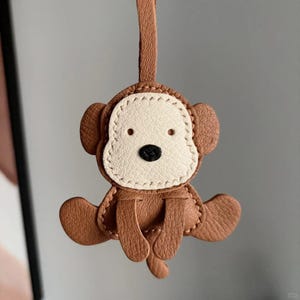 Leather Monkey Bag Charm,bag Charm,handmade Monkey Leather Bag Charm ...