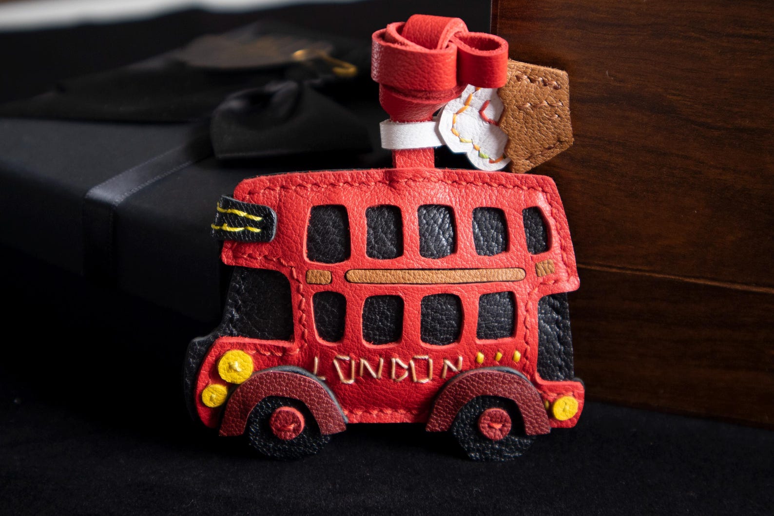 Small Bus Leather Charm,leather Bag Charm,handmade London Bus Bag Charm ...