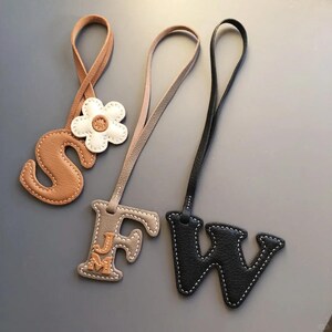 Leather Name Charm, Alphabet Bag Charm, Personalized Leather Keychain ...