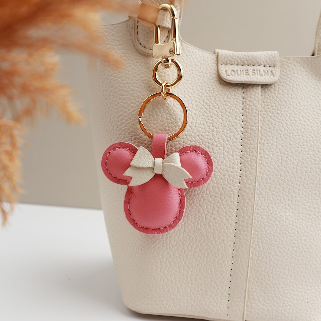 Handmade Leather Mickey Charm,leather Bag Charm, Leather Bag and Purse ...