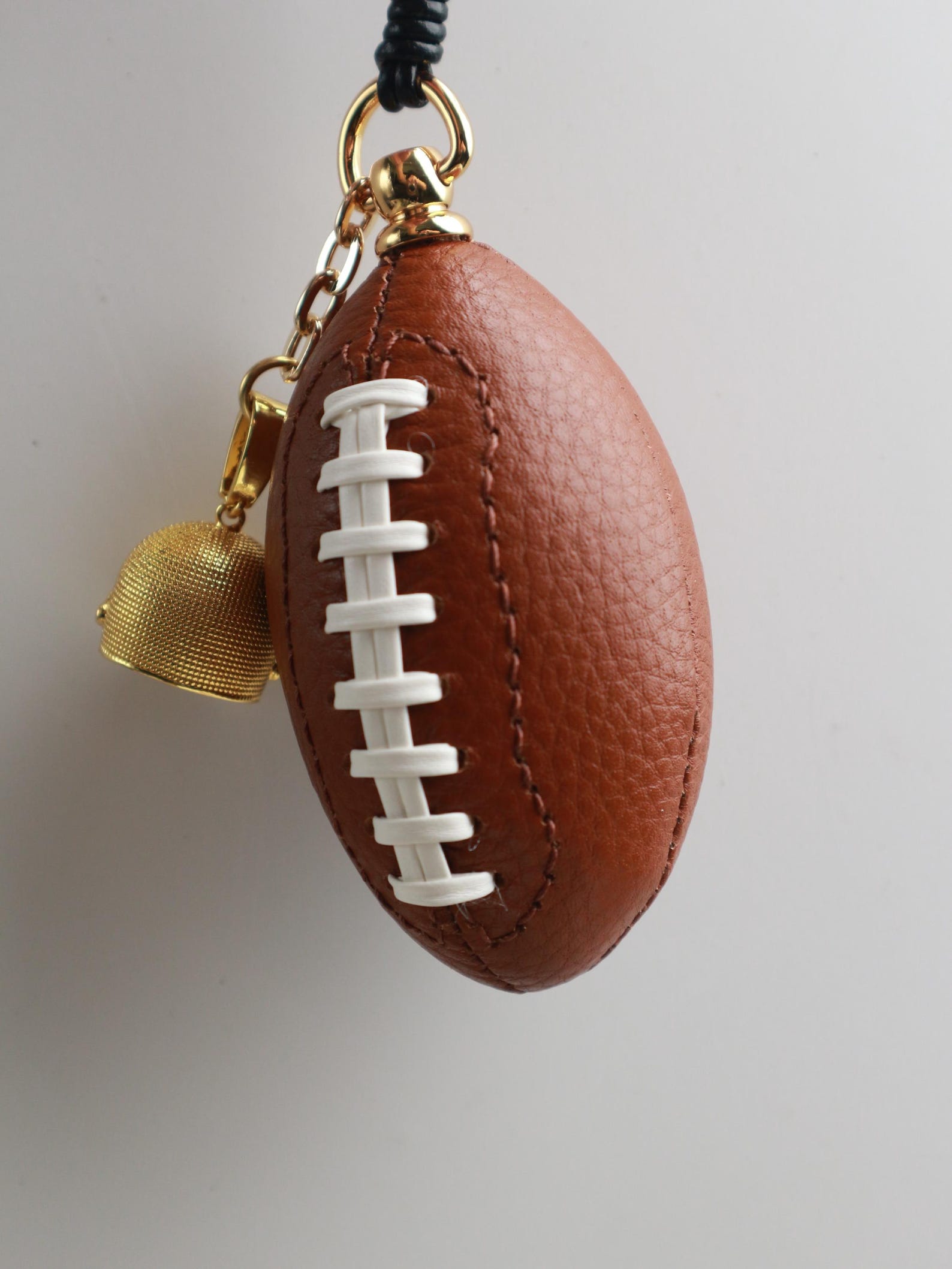 Handmade Leather Football Bag Charm, Leather Bag Charm,cute Ball ...