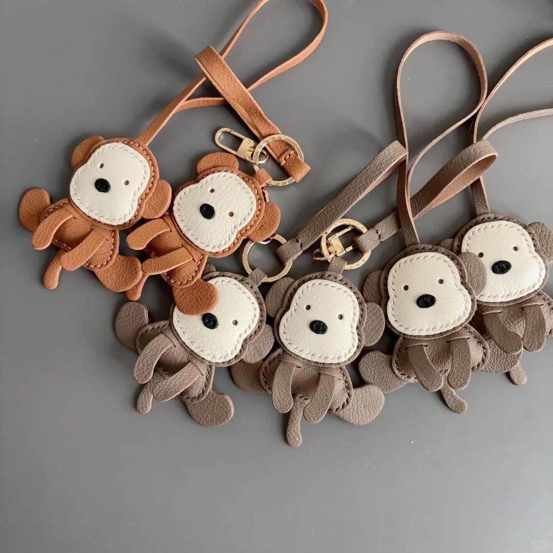 Leather Monkey Bag Charm,bag Charm,handmade Monkey Leather Bag Charm ...