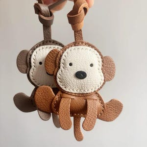 Leather Monkey Bag Charm,bag Charm,handmade Monkey Leather Bag Charm ...