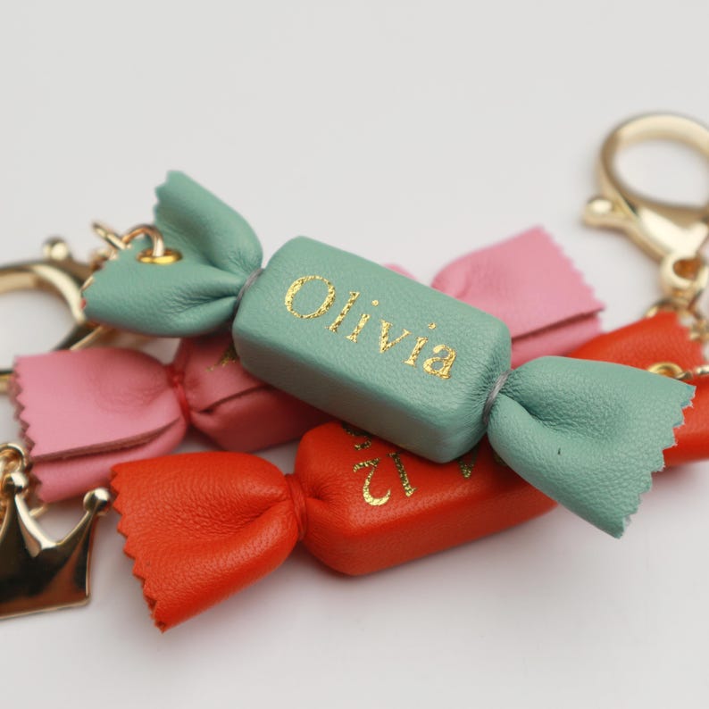 Leather Candy Charm,handmade Leather Bag Charm,leather Handbag and ...