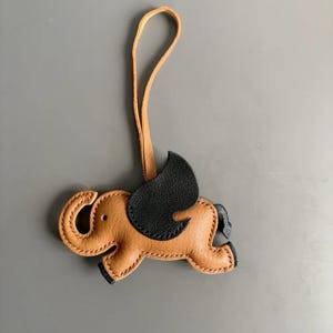 Leather Elephant Bag Charm,handmade Leather Elephant Bag Charm,cute ...