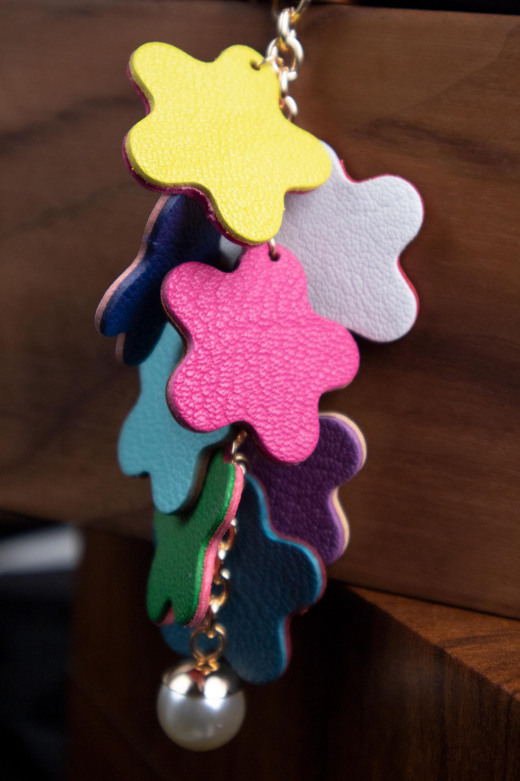 Color Tasse Leather Charm, Handmade Leather Bag Charm, Leather Handbag ...