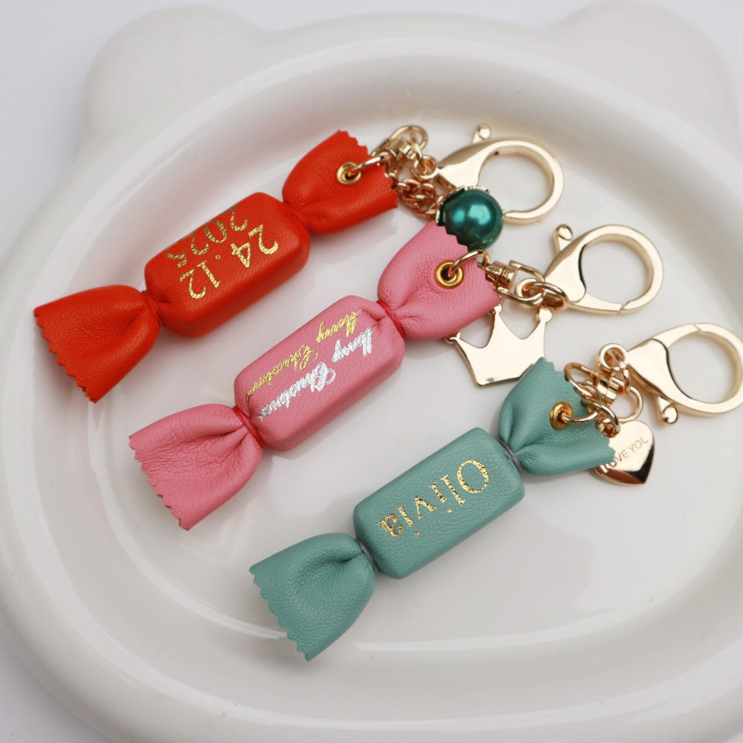 Leather Candy Charm,handmade Leather Bag Charm,leather Handbag and ...