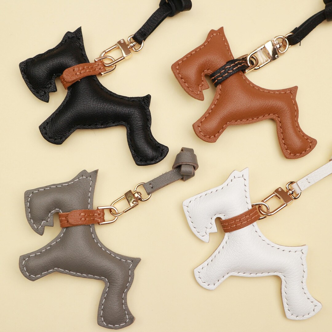 Schnauzer Charm, Leather Bag Charm, Leather Handbag and Purse Charm ...