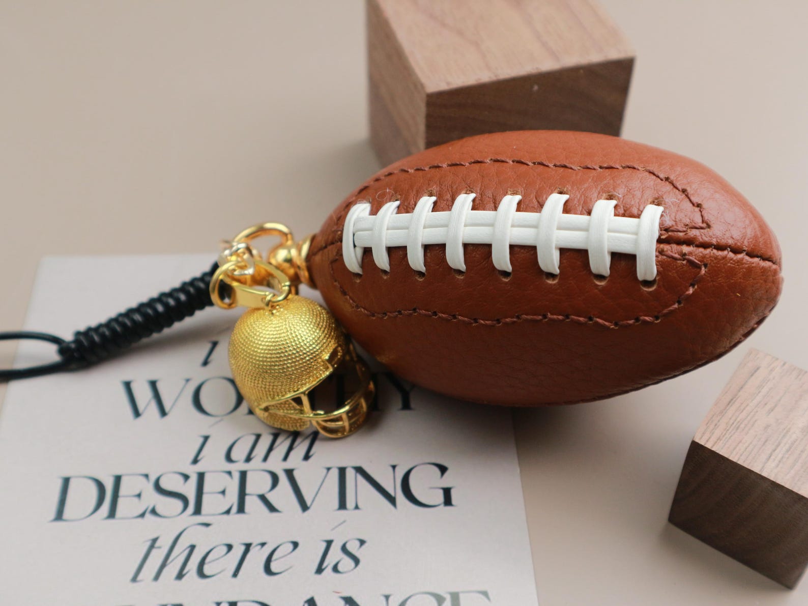Handmade Leather Football Bag Charm, Leather Bag Charm,cute Ball ...