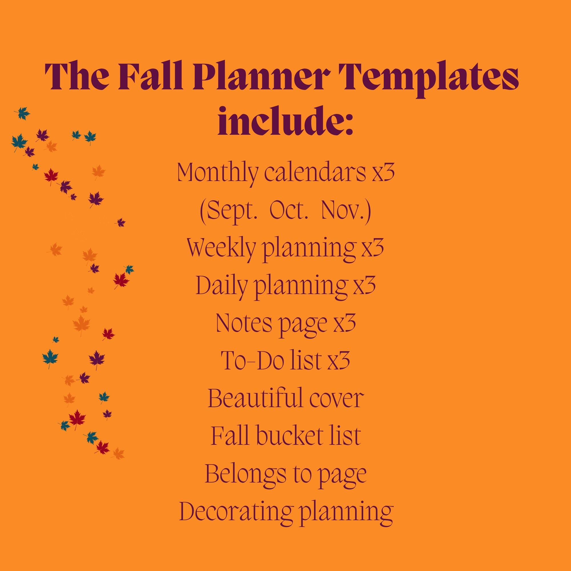 Fall Planner Editable Template, Planner Template With PLR, Editable in ...