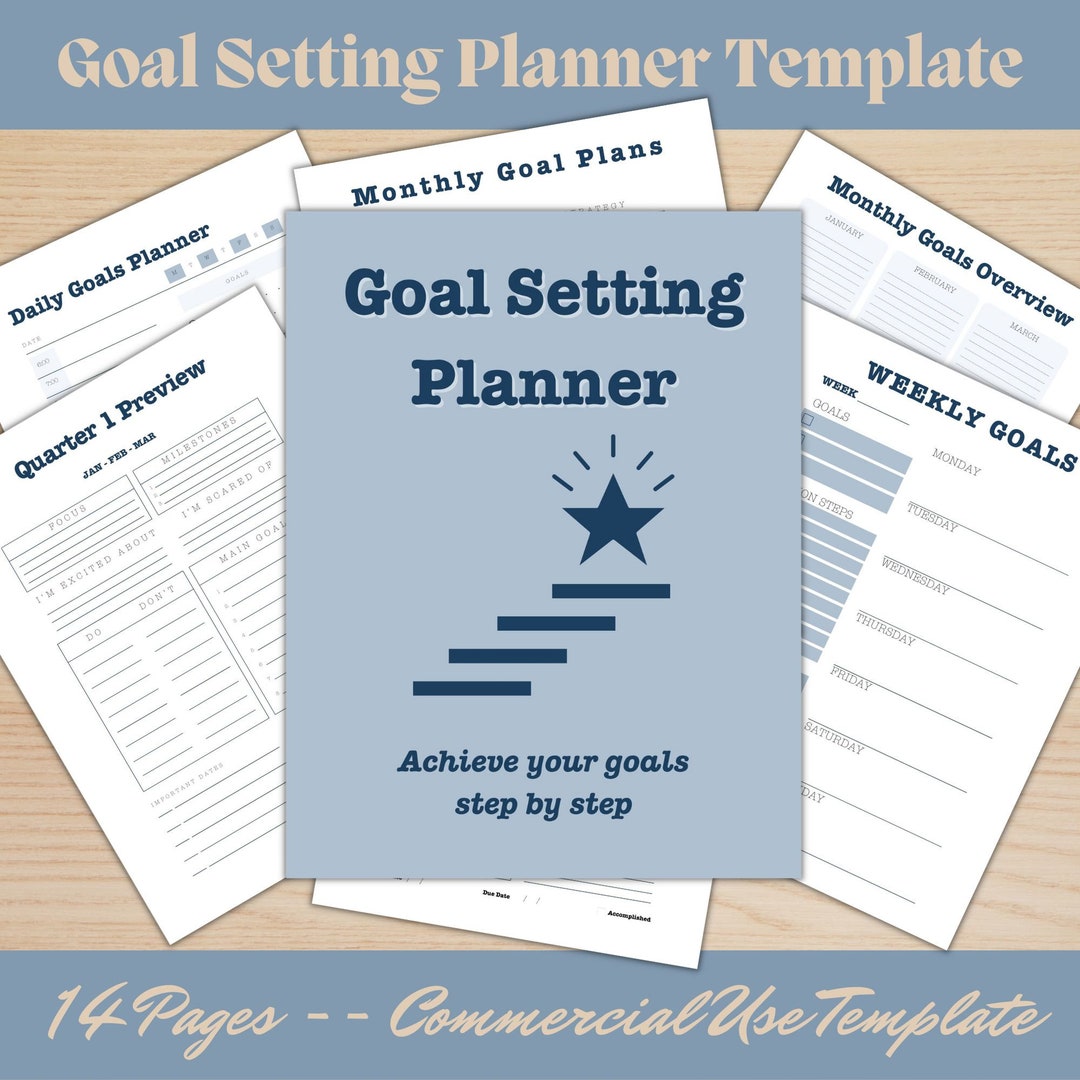 Goal Setting Planner Template, Editable Template, Edit in Canva ...