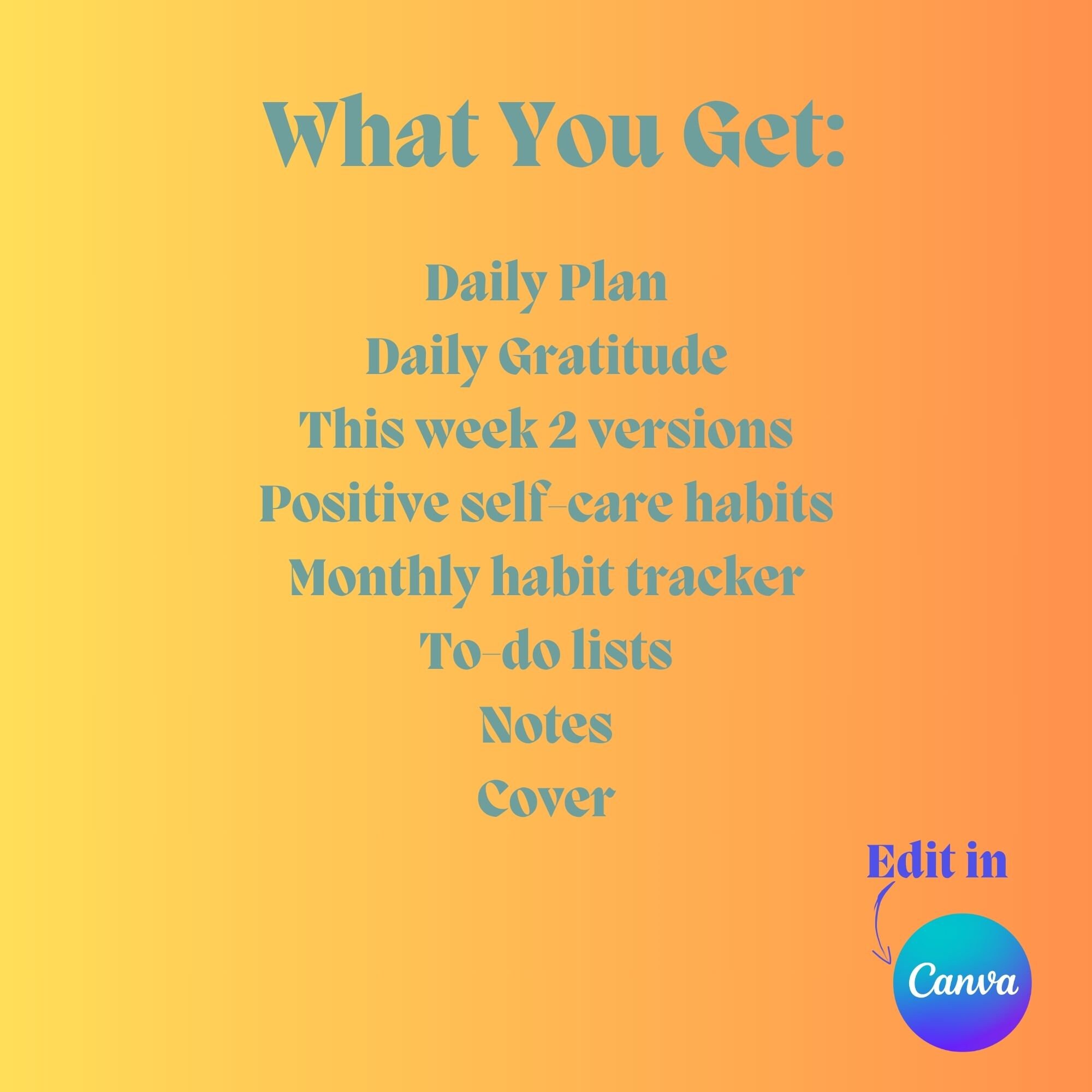 Positivity Planner, Editable Template, Canva Template, Planner Template ...