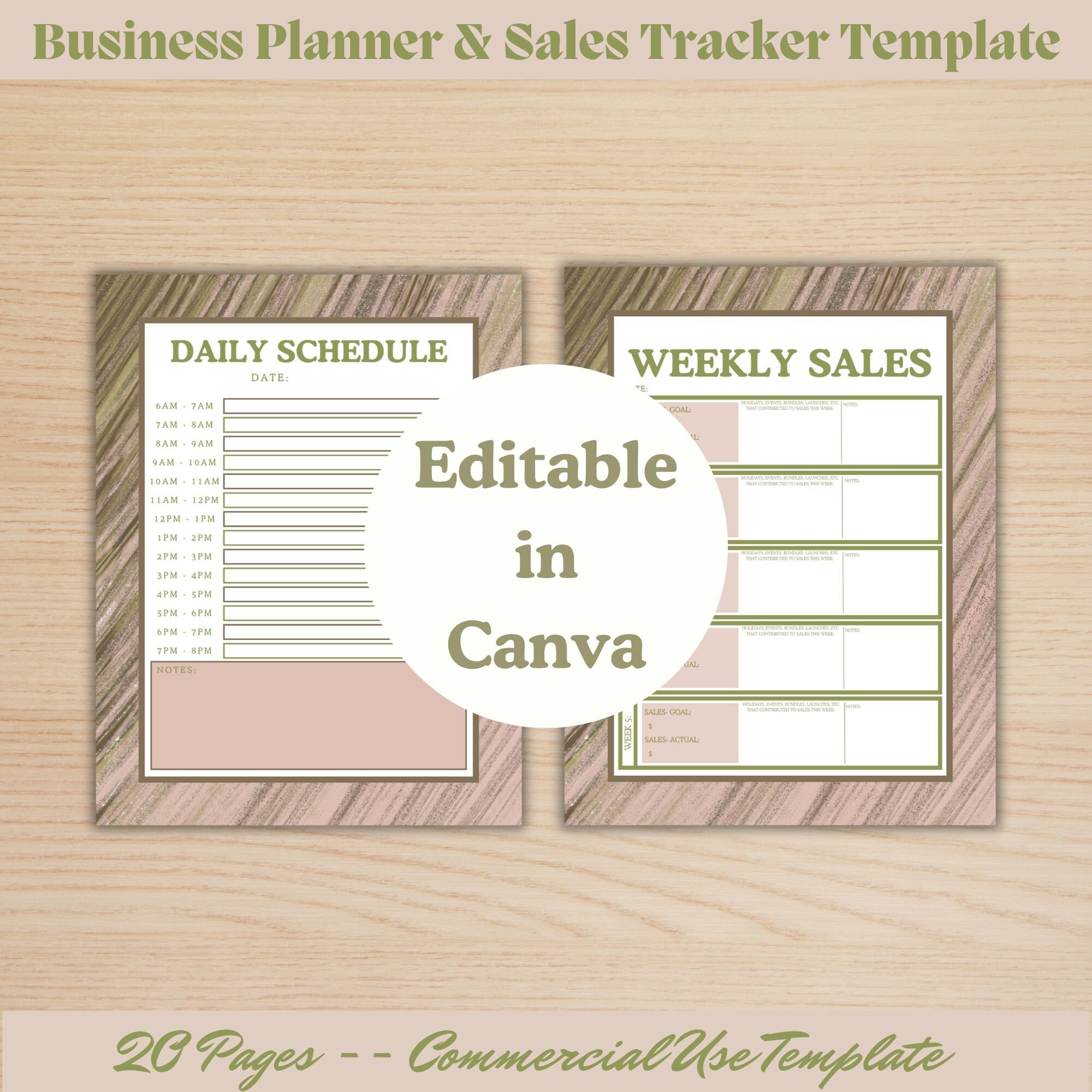 Business Planner Tracker Printable, Edit in Canva,sales Tracker, Income ...