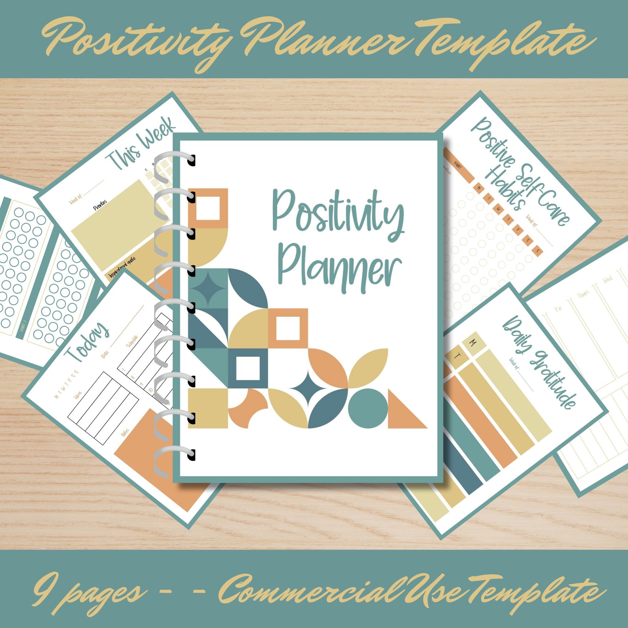 Positivity Planner, Editable Template, Canva Template, Planner Template ...