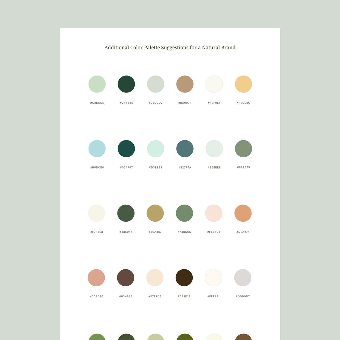 Premade Branding Kit | Canva Editable Brand Kit | Green Nature Inspired ...