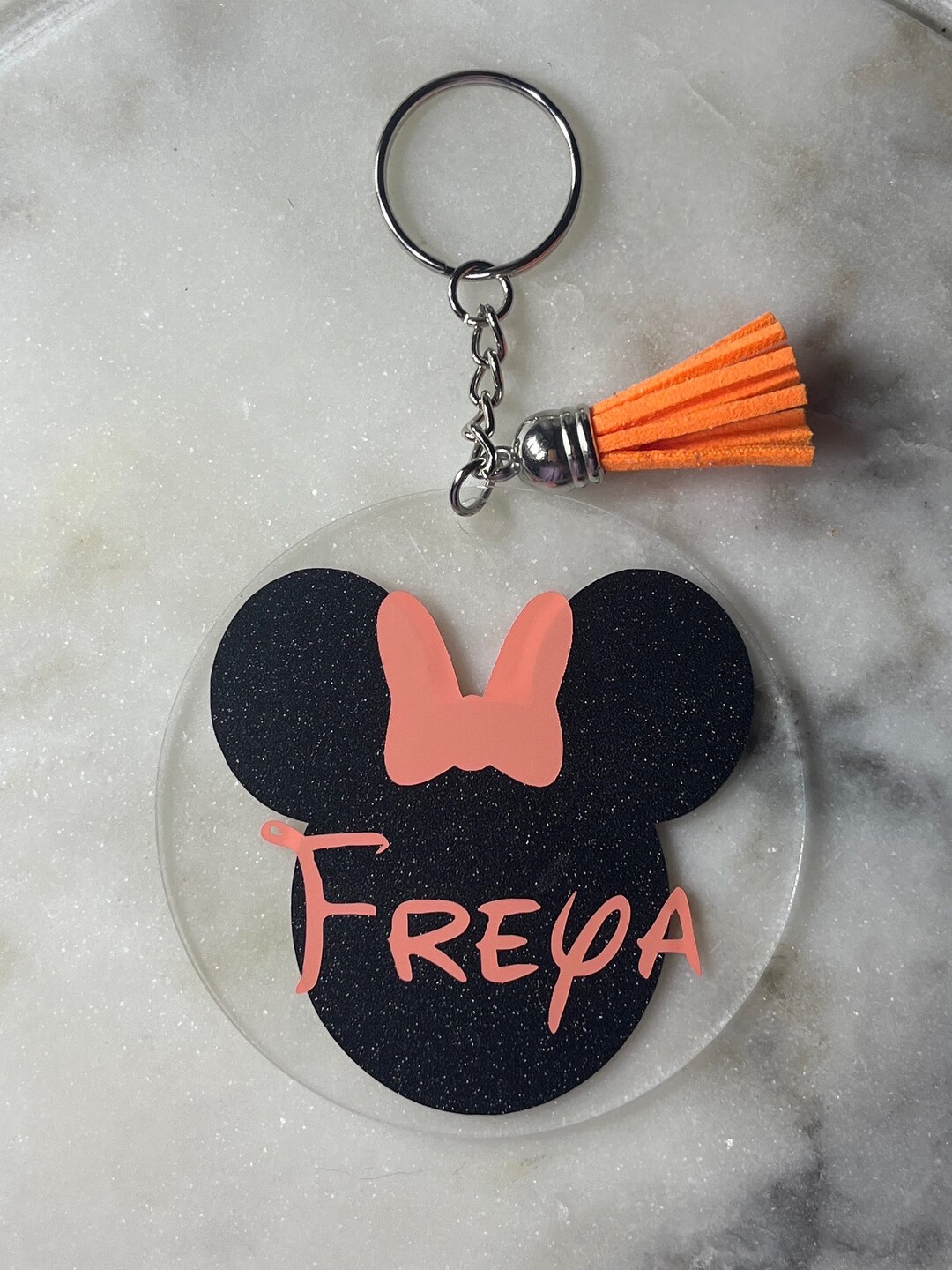 Disney Keychain, Minnie and Mickey Mouse Head Custom Design Three Inch ...