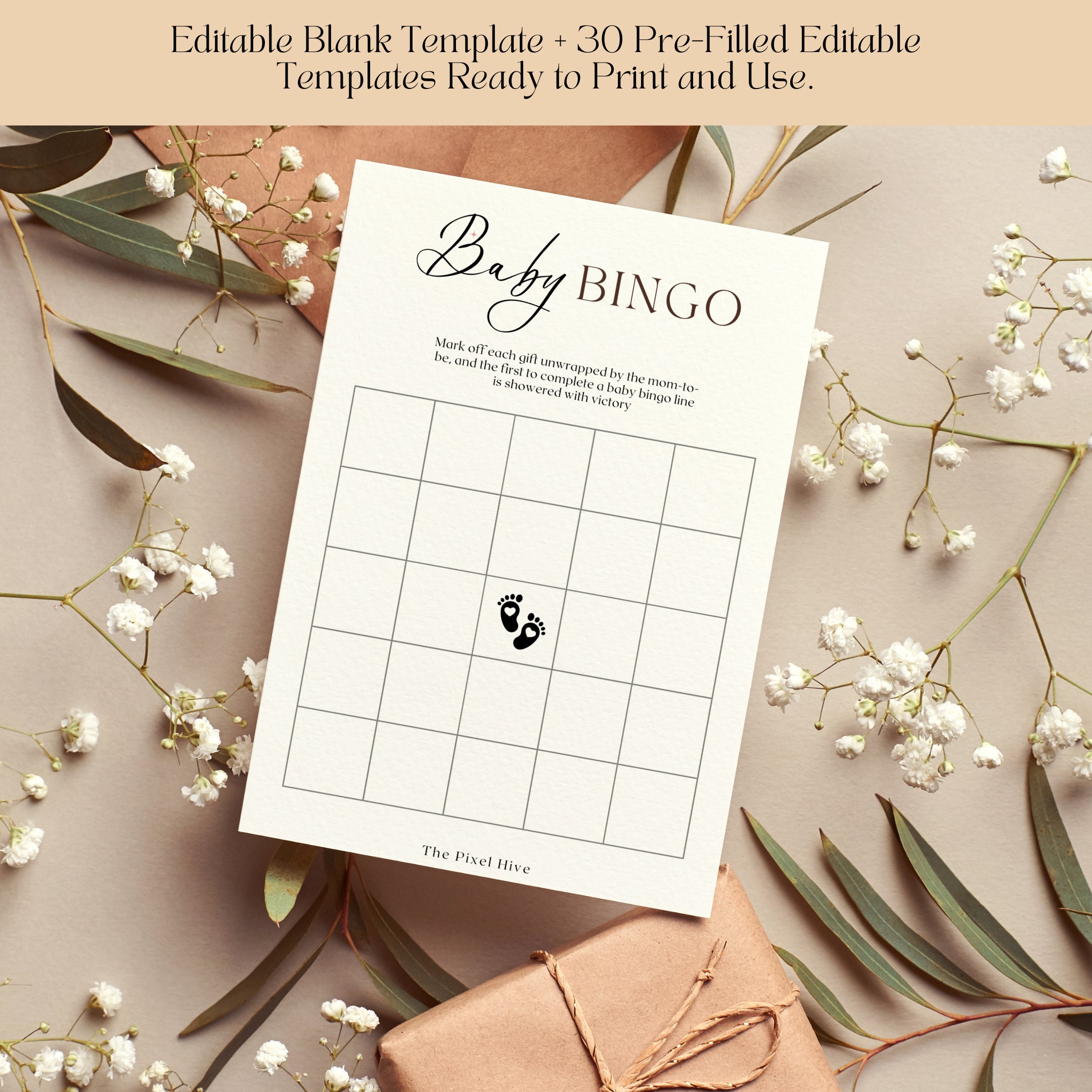 Baby Bingo Cards, Prefilled Baby Shower Bingo, Baby Bingo Printable ...