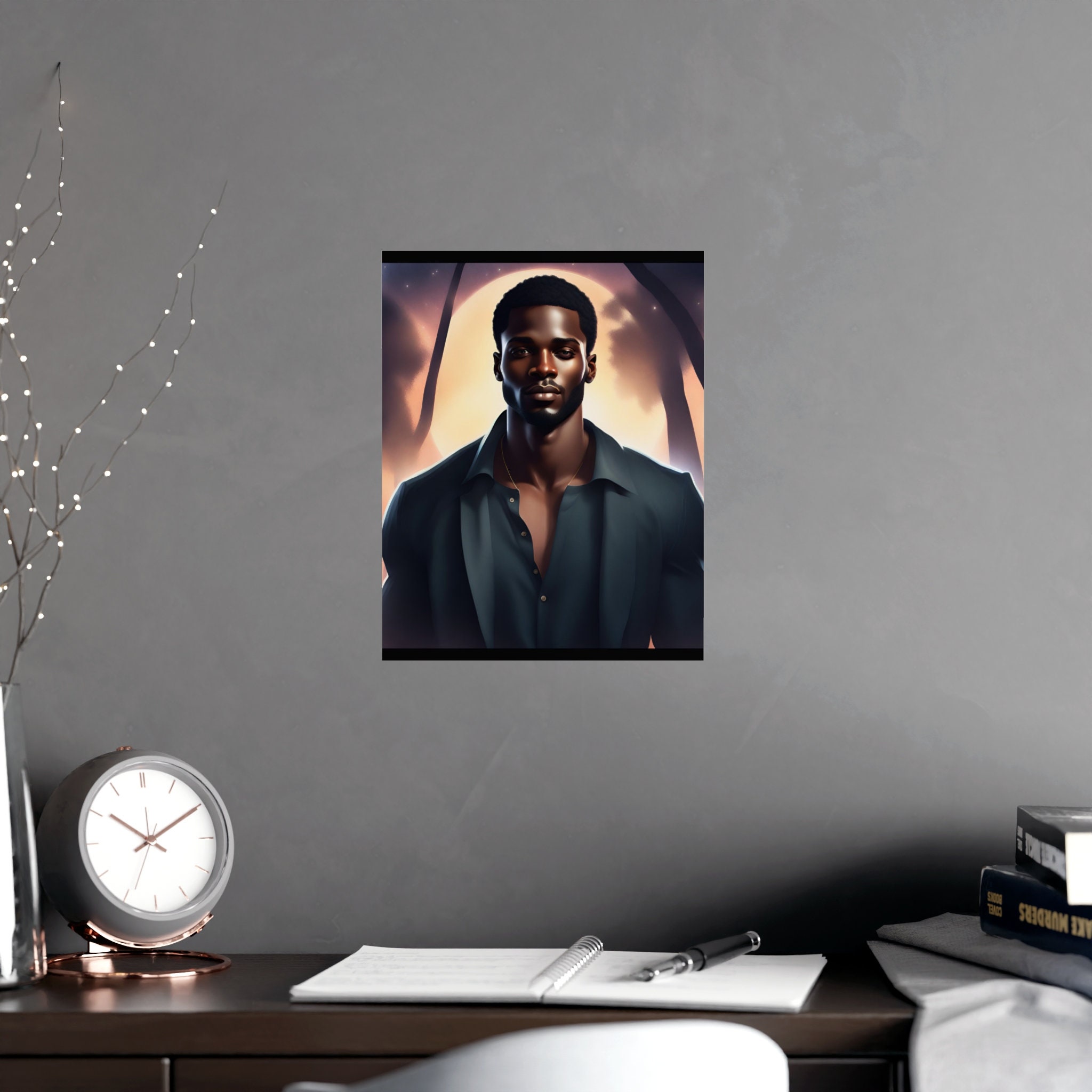 Handsome Black Man Poster Print Gift African American Wall Decor Sexy ...