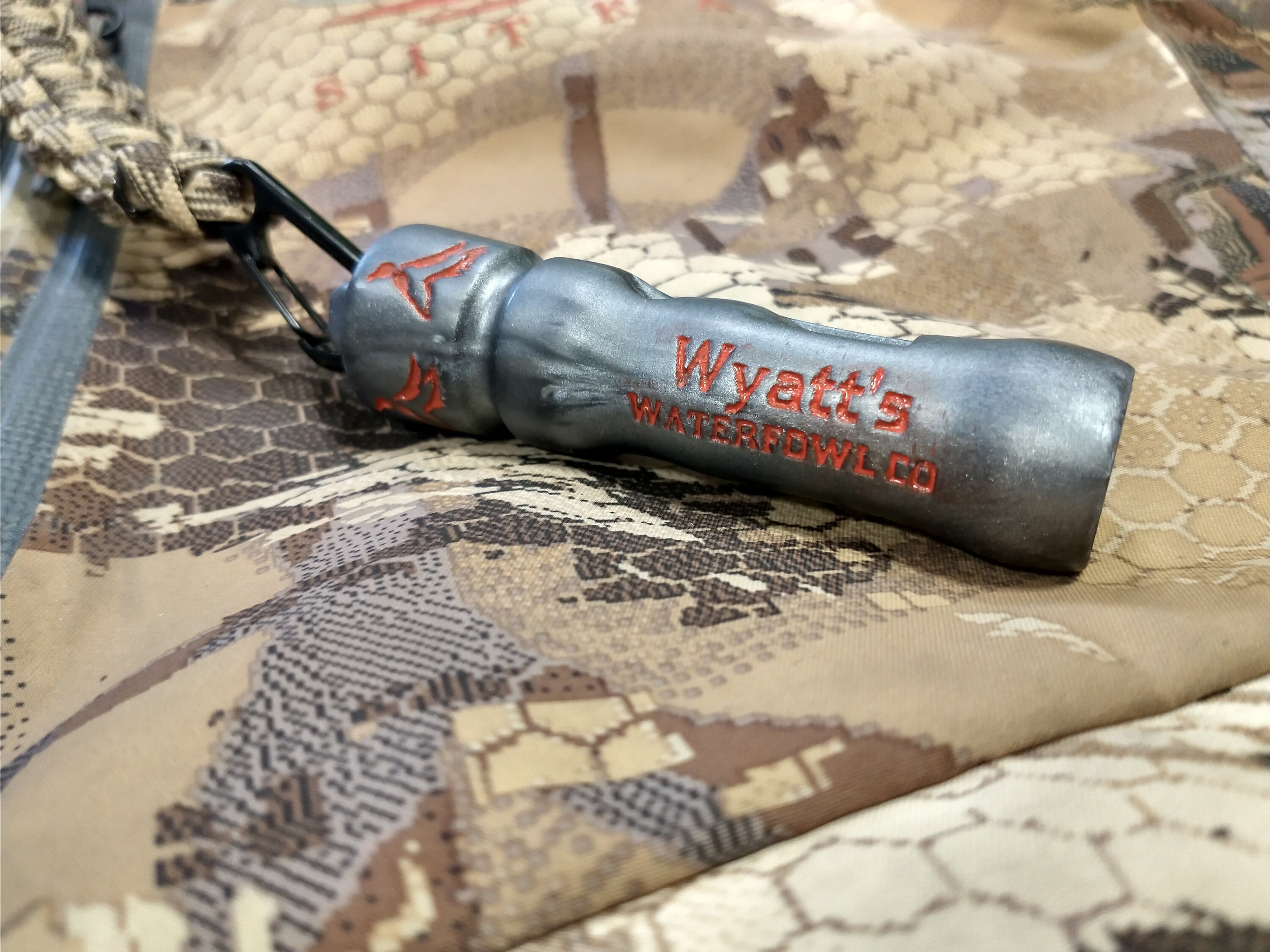 Custom Waterfowl Duck Call Whistle. Made From Acrylic Like Material Gray and Orange Coloring ...