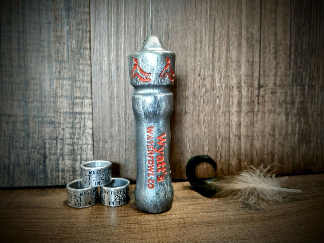 Custom Waterfowl Duck Call Whistle. Made From Acrylic Like Material Gray and Orange Coloring ...