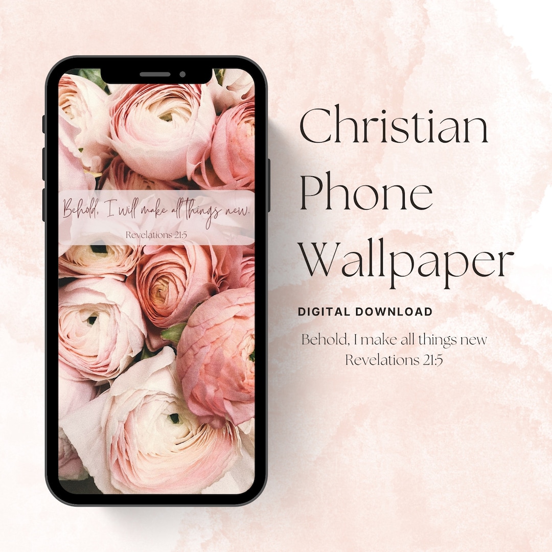 Catholic Floral Inspirational Phone Wallpaper, Digital Download ...