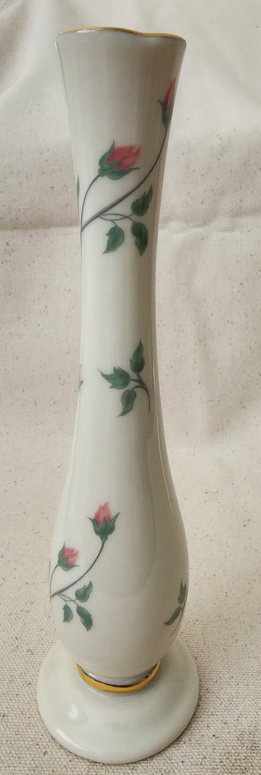 Vintage Lenox Rose Manor Bud Vase Gold Trim - Etsy