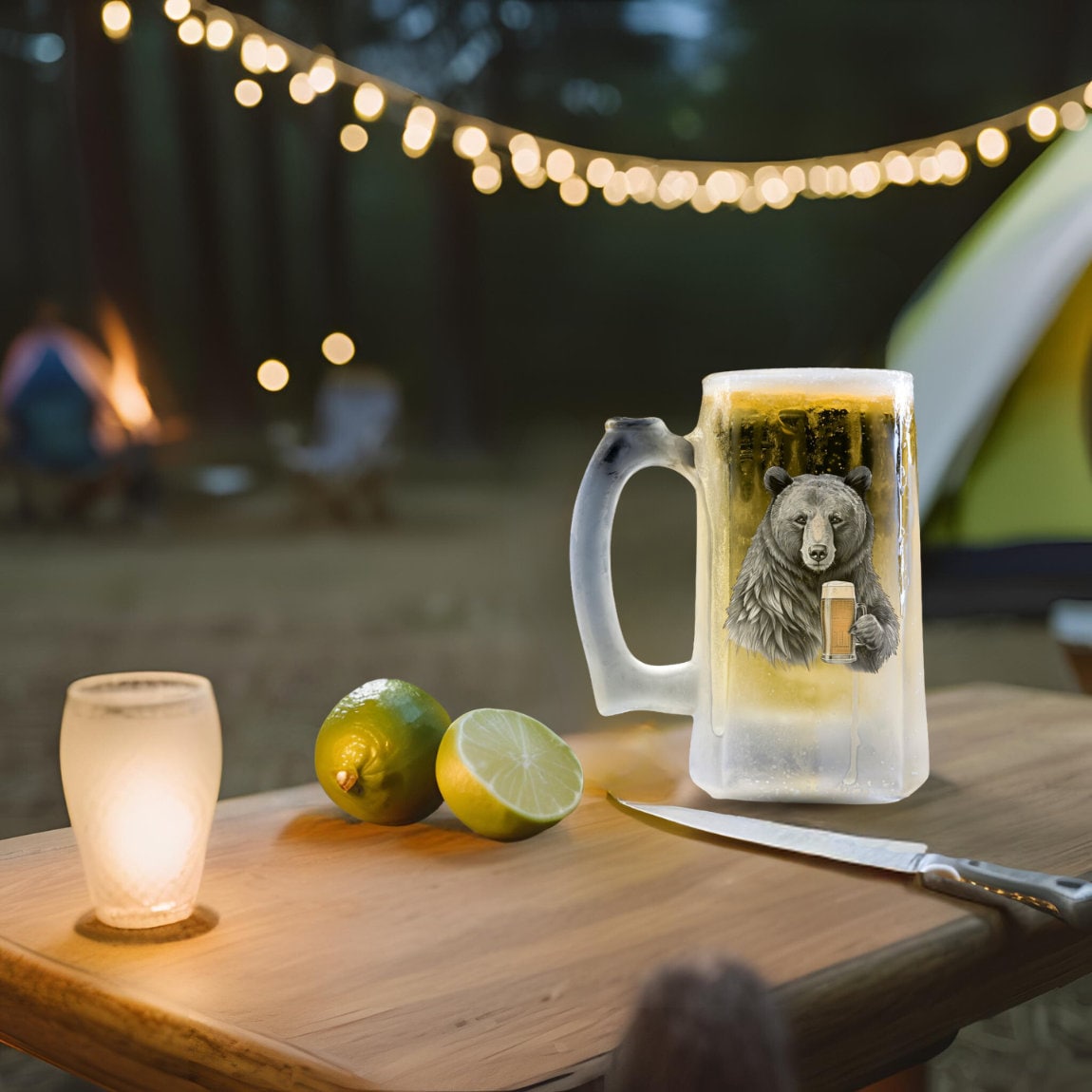 Bear Beer Mug, Bear Beer Glass, Gifts for Beer Lovers Frosted Glass ...