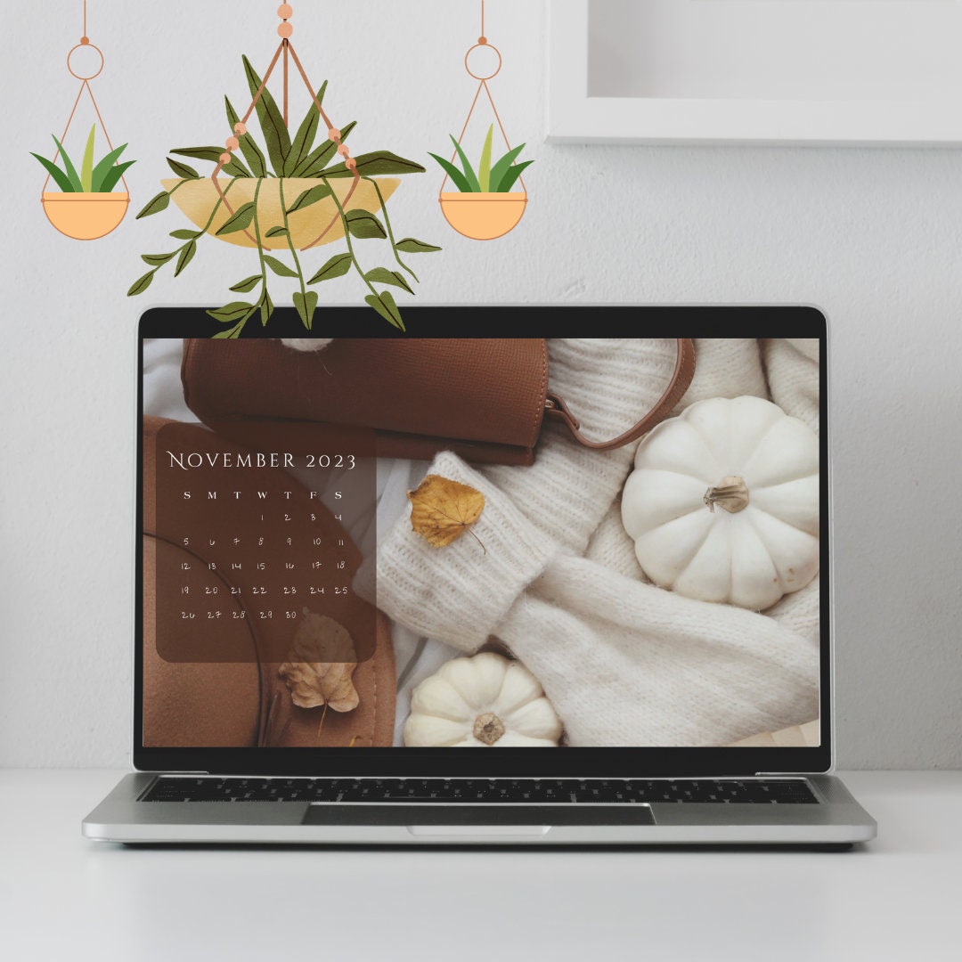 Cozy November Computer Desktop Calendar Background - Etsy