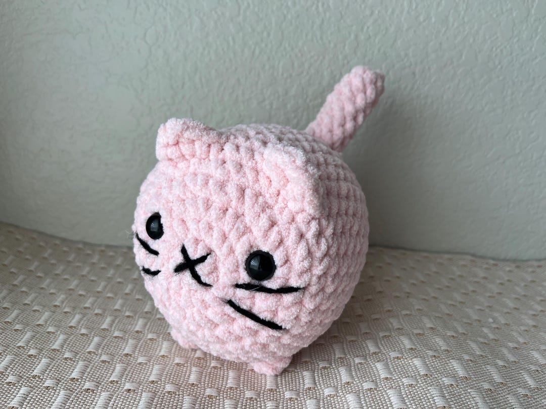 Pink Loaf Cat Plushie, Spring Stuffed Animal Cat, Cat Toy for Kids ...