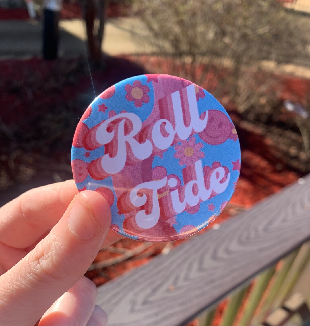 Groovy Blue Roll Tide Button - Etsy