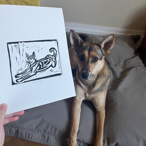 Custom Pet Portraits! Linocut Prints (dogs, Cats, Rats, Birds, Horses ...