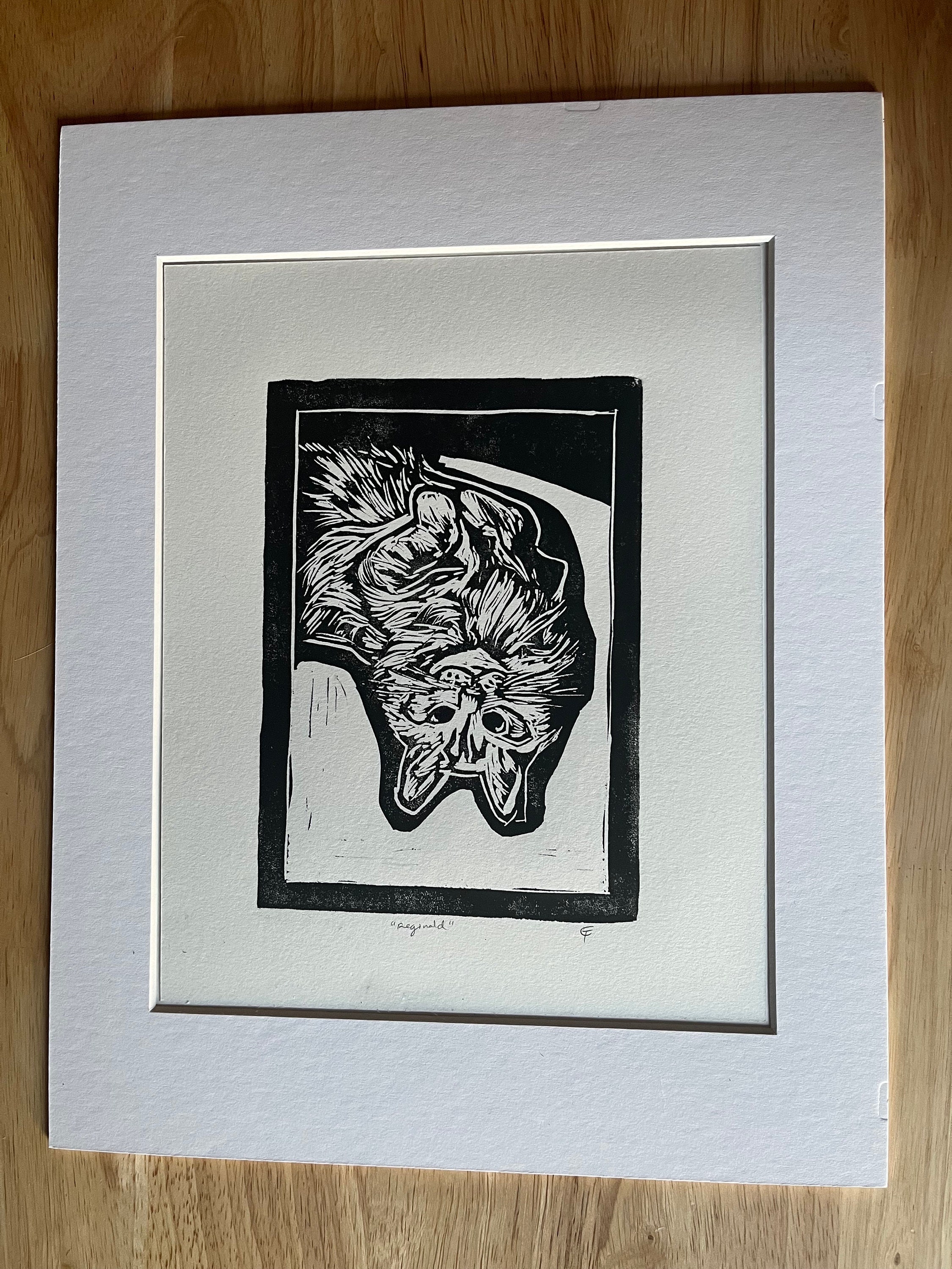 Custom Pet Portraits Linocut Prints dogs, Cats, Rats, Birds, Horses ...