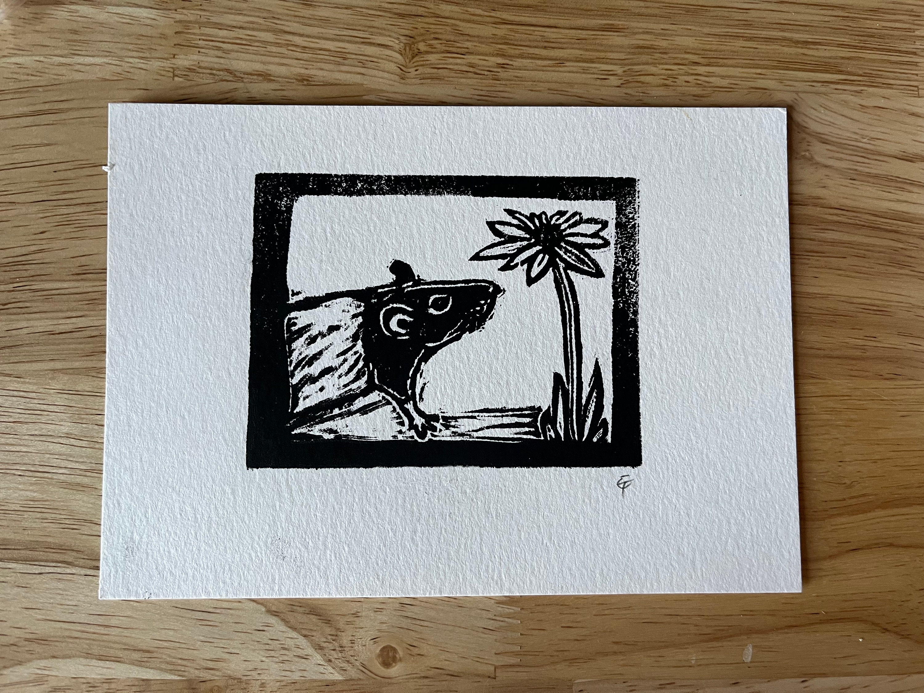 Custom Pet Portraits Linocut Prints dogs, Cats, Rats, Birds, Horses ...