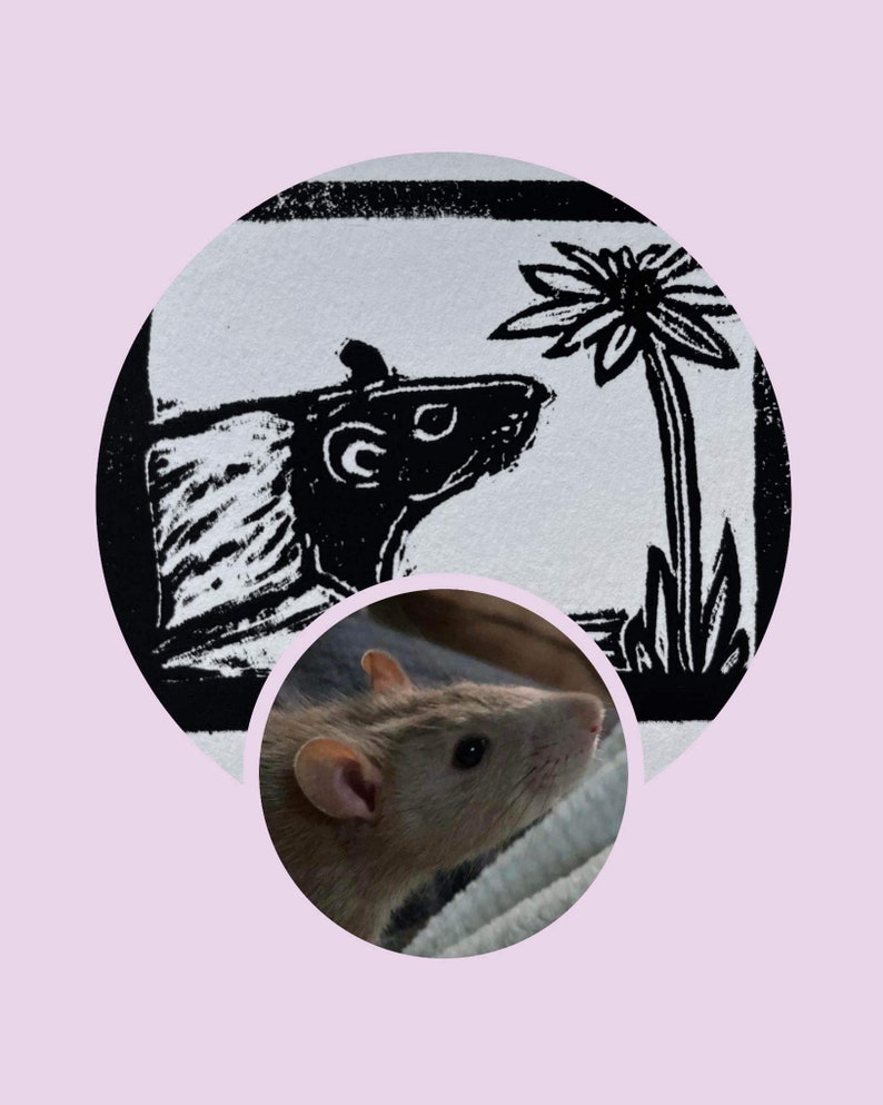 Custom Pet Portraits! Linocut Prints (dogs, Cats, Rats, Birds, Horses ...