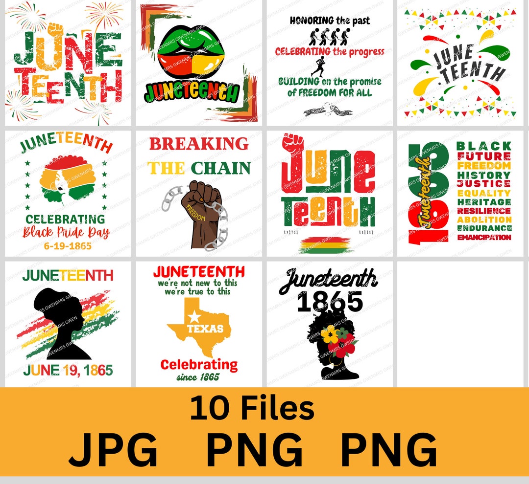 Juneteenth Designs Bundle, Freedom Celebration (PNG, JPG, PDF) - Etsy