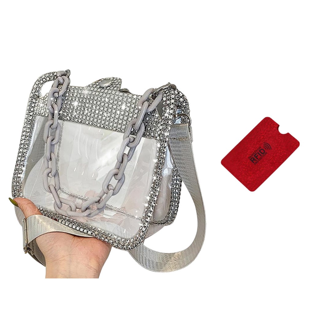 Clear Purse Transparent Bag Stadium Approved Crossbody Shoulder Bag ...
