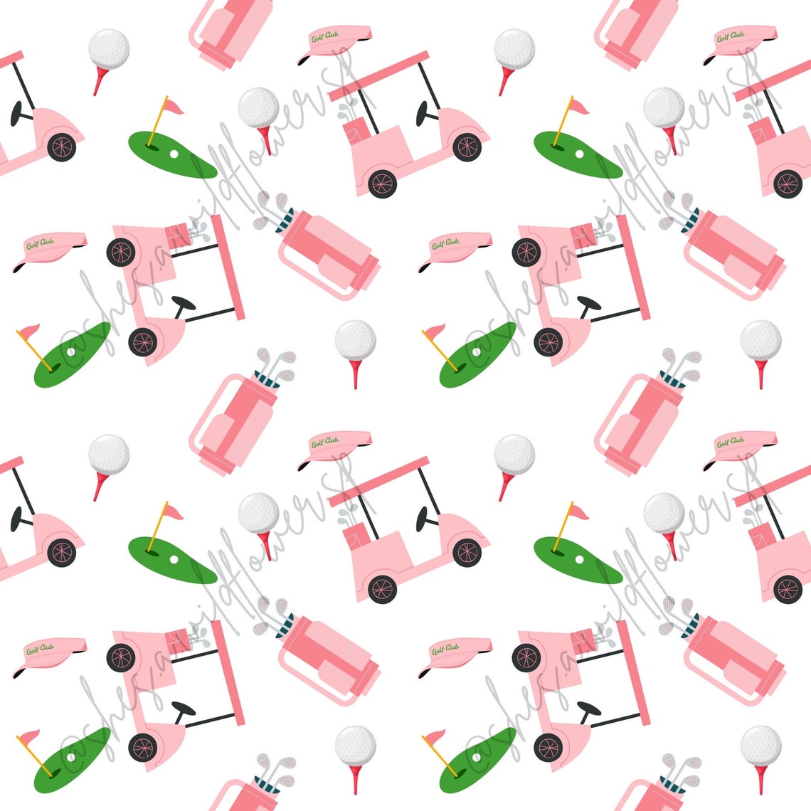 Golf in Pink Seamless Pattern, Seamless Pattern for Fabric Sublimation ...