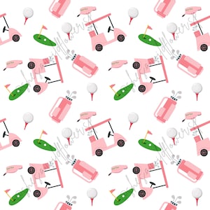 Golf in Pink Seamless Pattern, Seamless Pattern for Fabric Sublimation ...