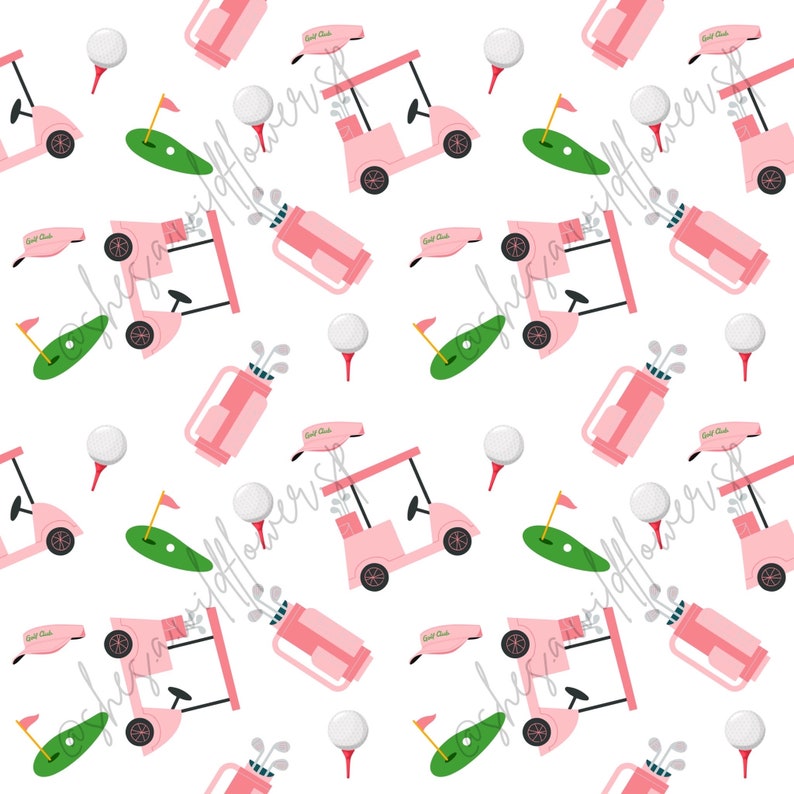 Golf in Pink Seamless Pattern, Seamless Pattern for Fabric Sublimation ...