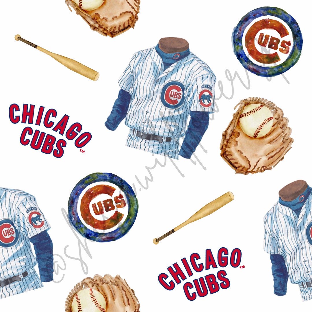 Chicago Cubs Baseball Seamless Pattern, Seamless Pattern for Fabric ...