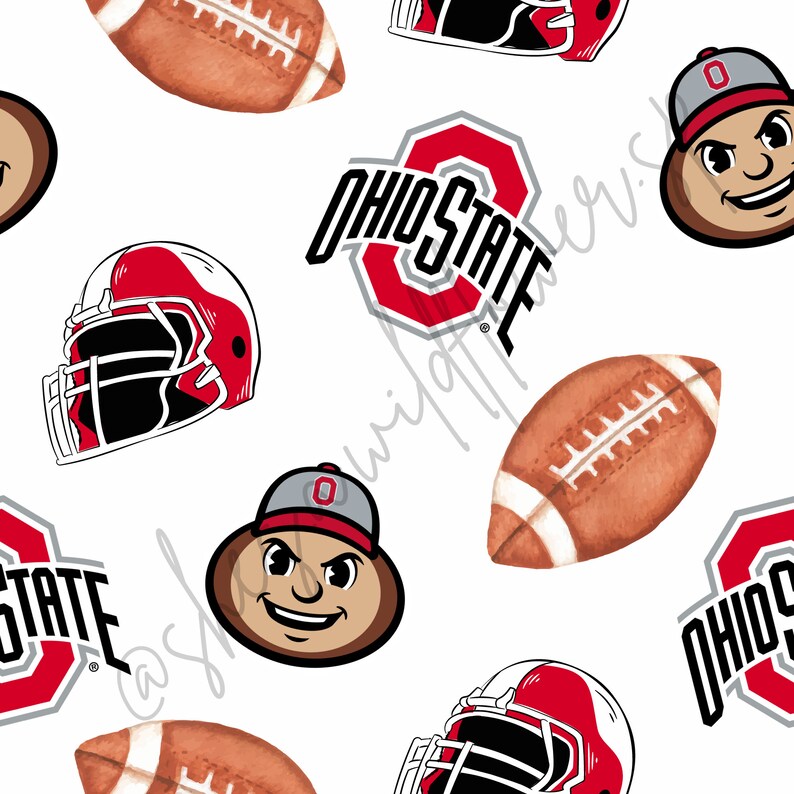 Ohio Football Seamless Pattern, Seamless Pattern for Fabric Sublimation ...
