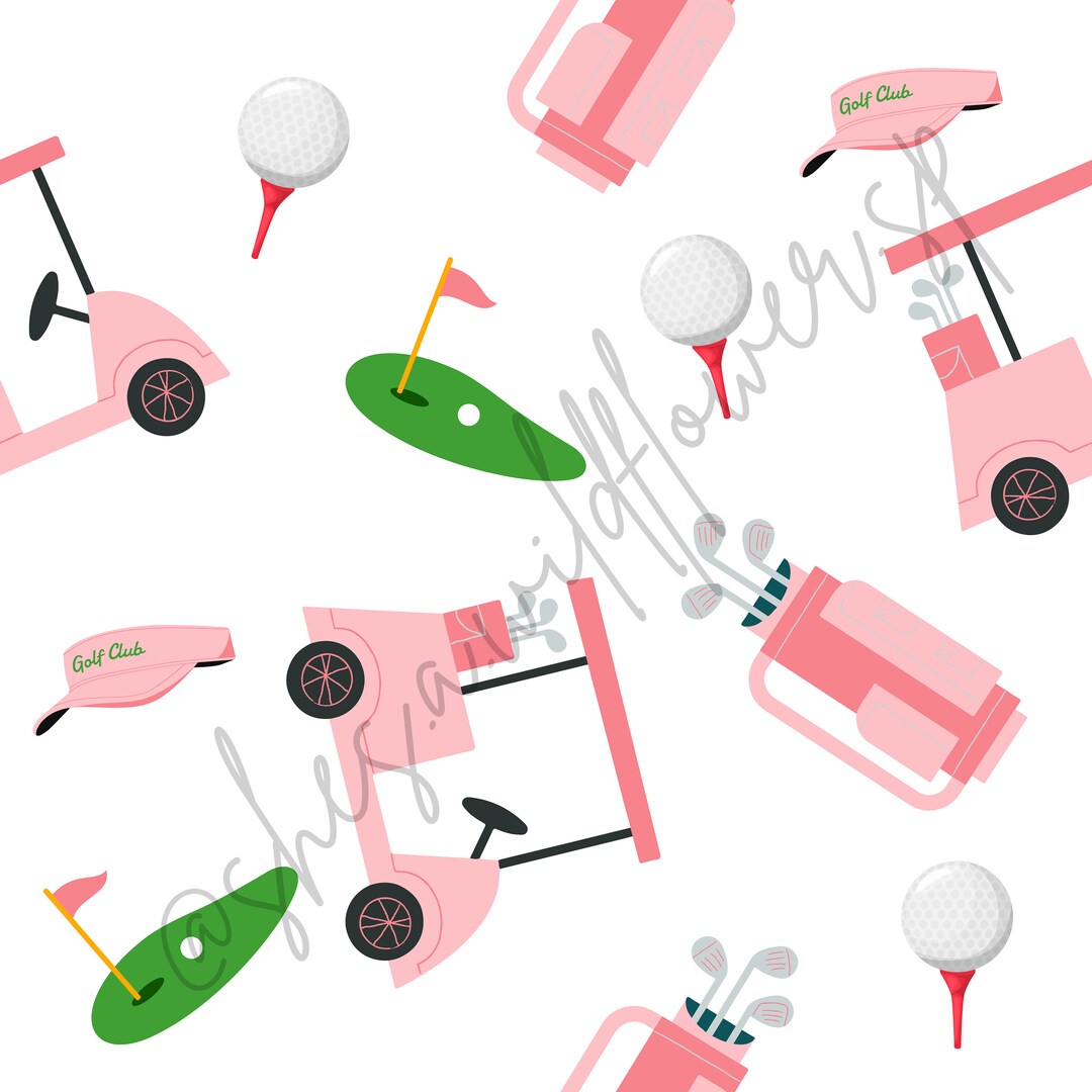 Golf in Pink Seamless Pattern, Seamless Pattern for Fabric Sublimation ...