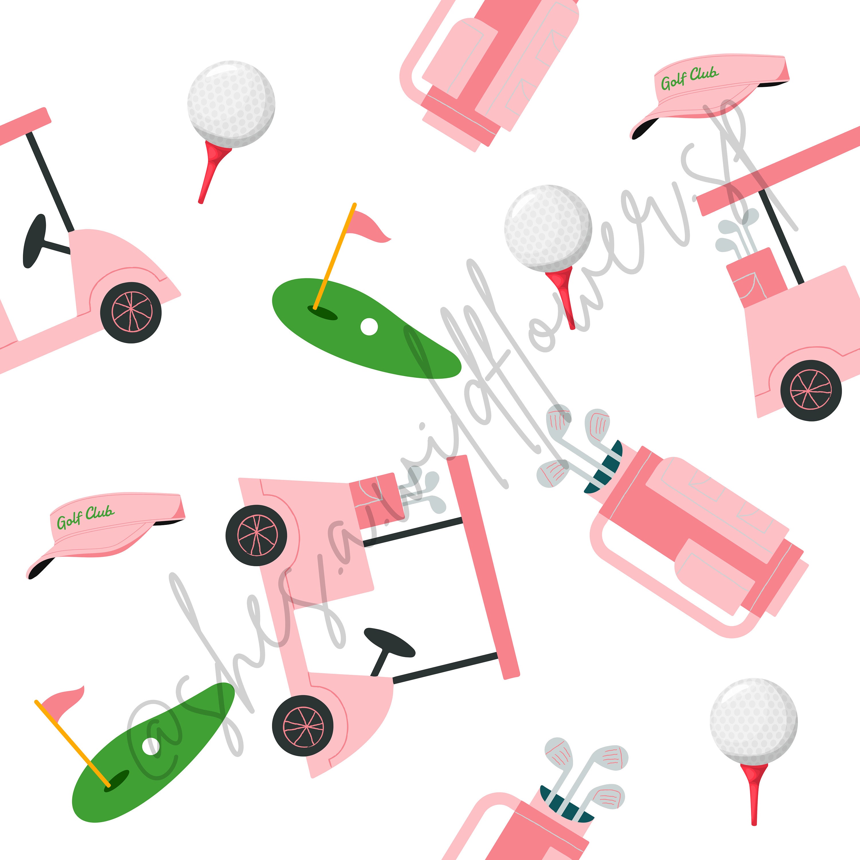 Golf in Pink Seamless Pattern, Seamless Pattern for Fabric Sublimation ...