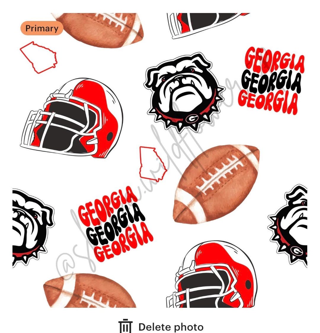 Georgia Bulldogs Football Seamless Pattern, Seamless Pattern for Fabric ...