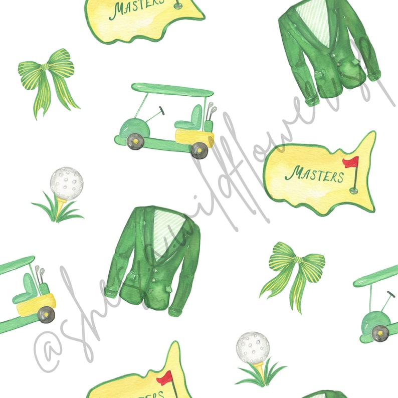 Masters Golf Seamless Pattern, Seamless Pattern for Fabric Sublimation ...
