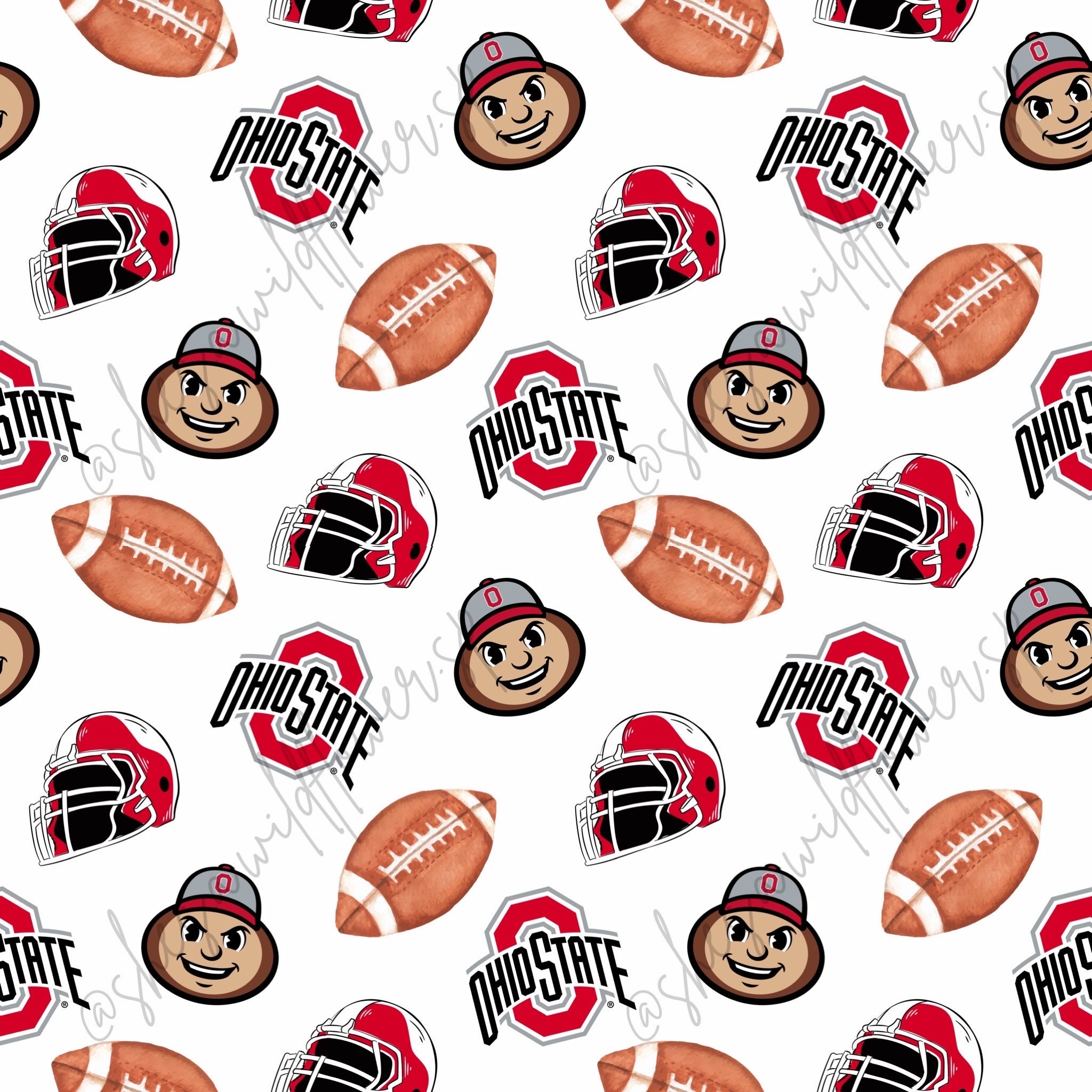Ohio Football Seamless Pattern, Seamless Pattern for Fabric Sublimation ...