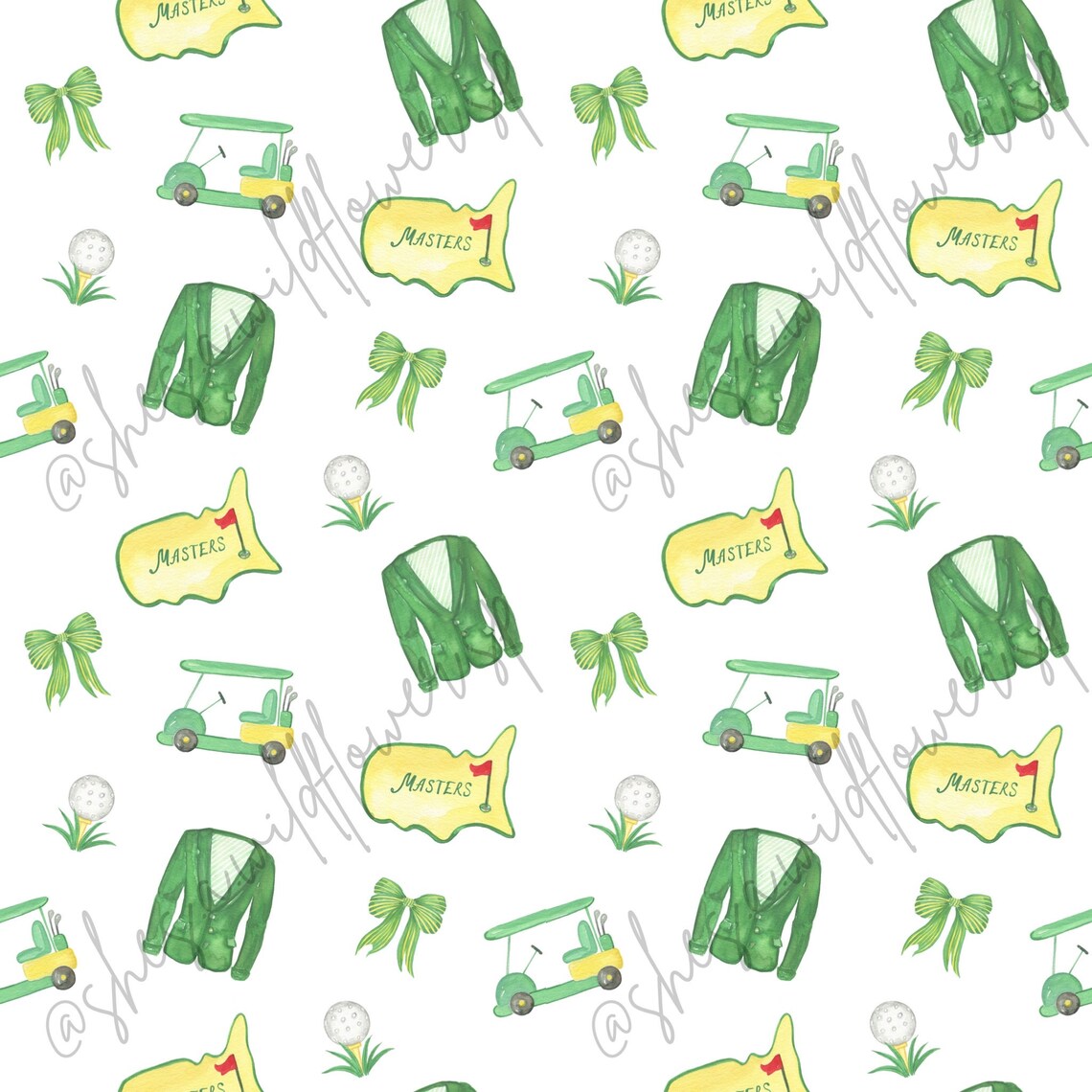 Masters Golf Seamless Pattern, Seamless Pattern for Fabric Sublimation ...